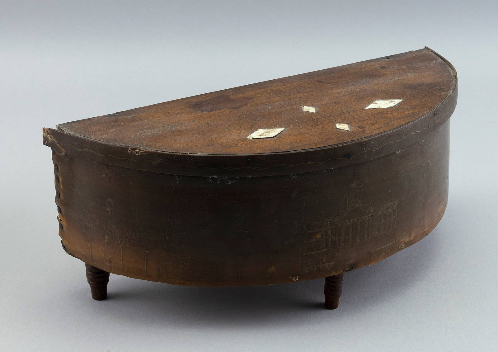 Baleen Demilune Dresser Box 19th Century Height 5". Width 12.25". Depth ...