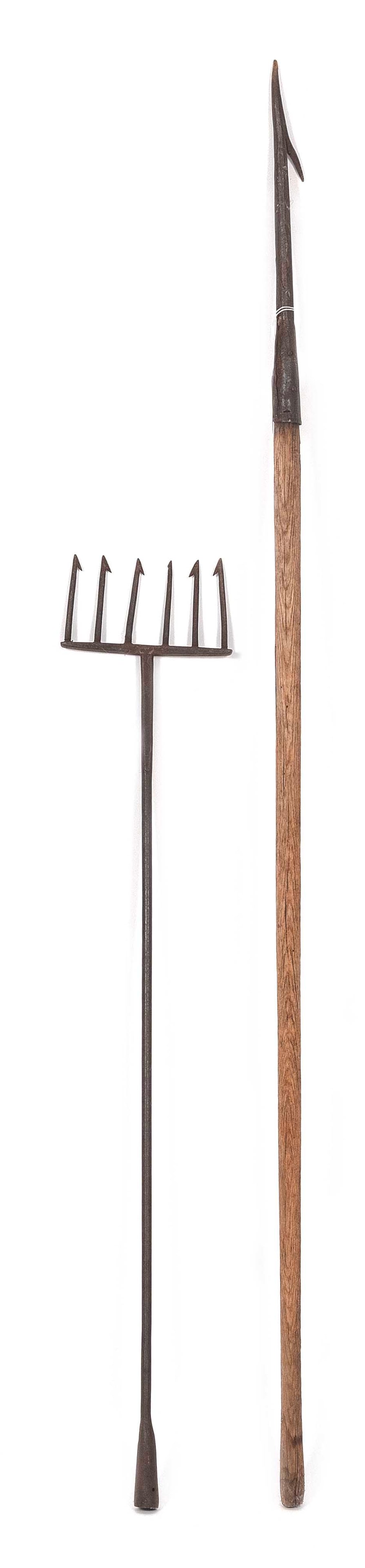 Two Wrought Iron Implements 19th/early 20th Century Lengths 40" And 60 ...