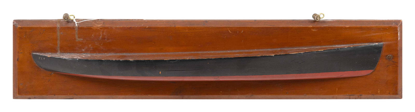 Mounted Half Hull Model Early 20th Century Backboard 6" X 29.5". Auction