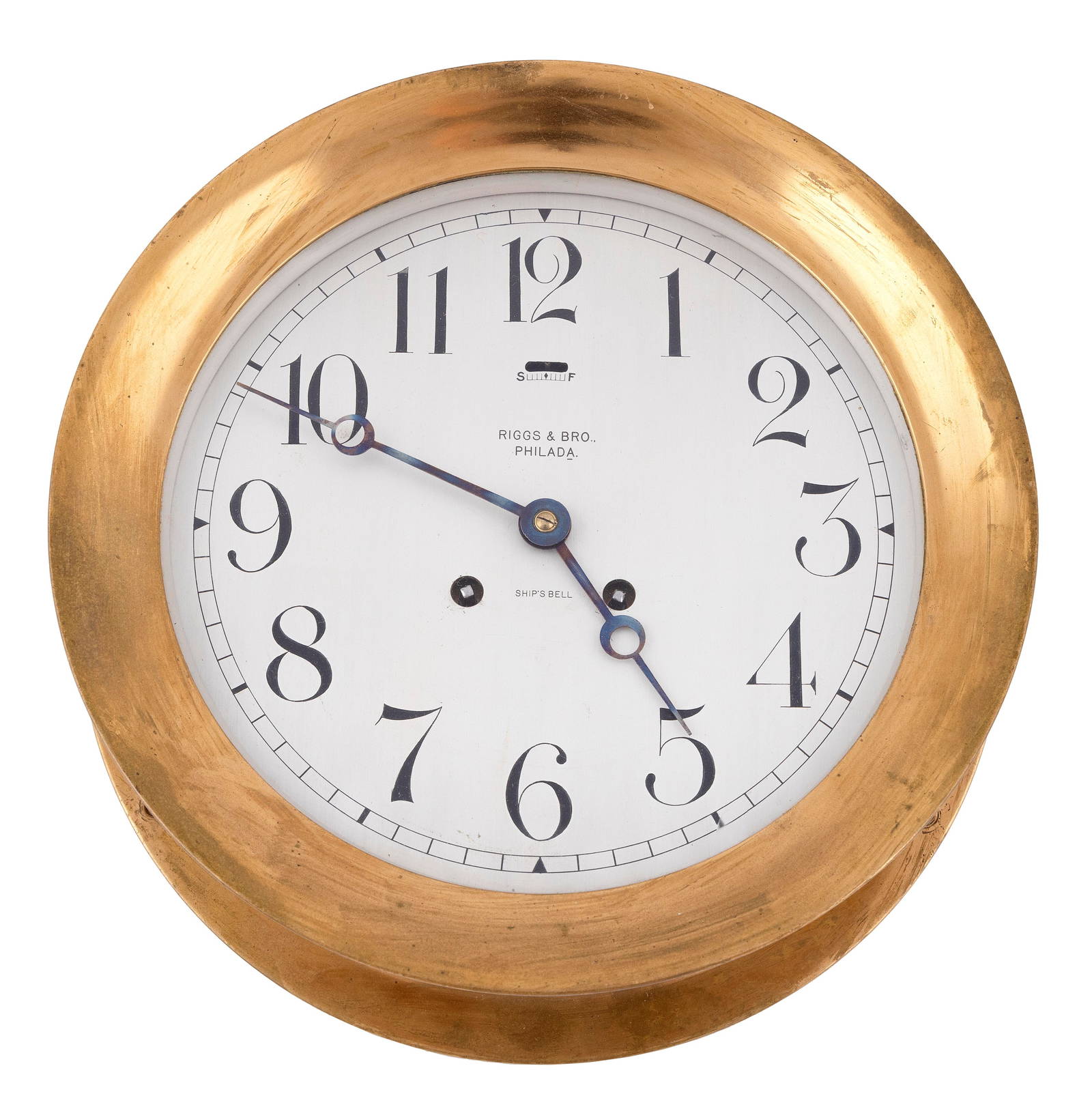 Chelsea Ship's Bell Clock Retailed By Riggs & Bro., Philadelphia Boston ...