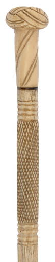 Whale Ivory And Whalebone Cane America, Mid 19th Century Length 33.75".