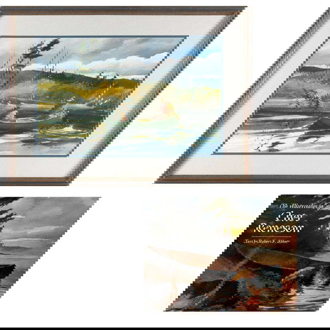 Chet Reneson (connecticut, 1934-), Fishing Print. Auction