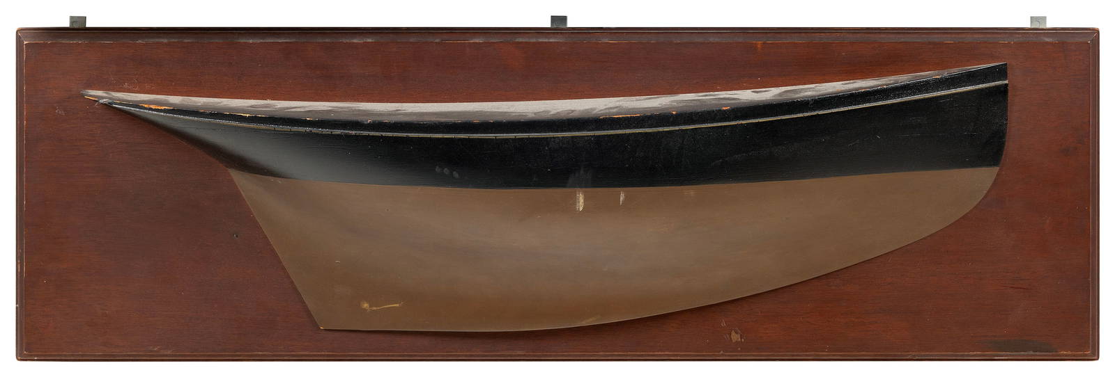 Mounted Half Hull Model Of A Sloop Late 19th Century Backboard 13.25" X ...