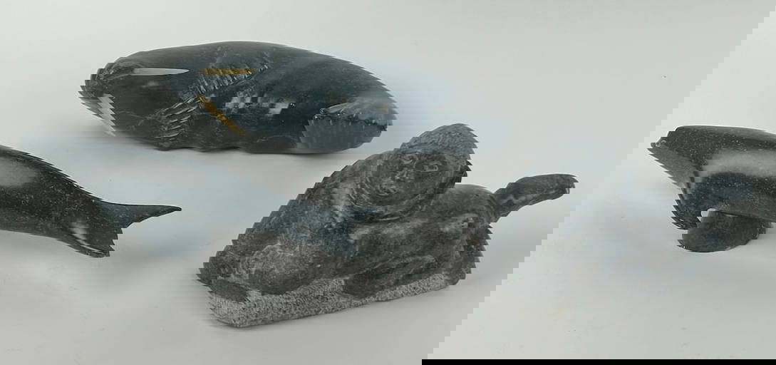 Three Inuit Carvings Last Half Of The 20th Century