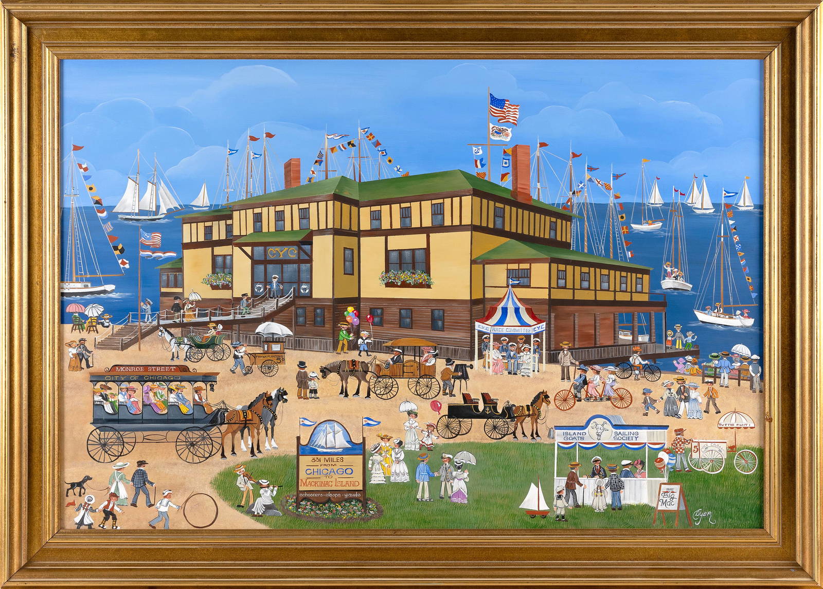 Carol Dyer (maryland/massachusetts, 1933-), Chicago Yacht Club., Oil On ...