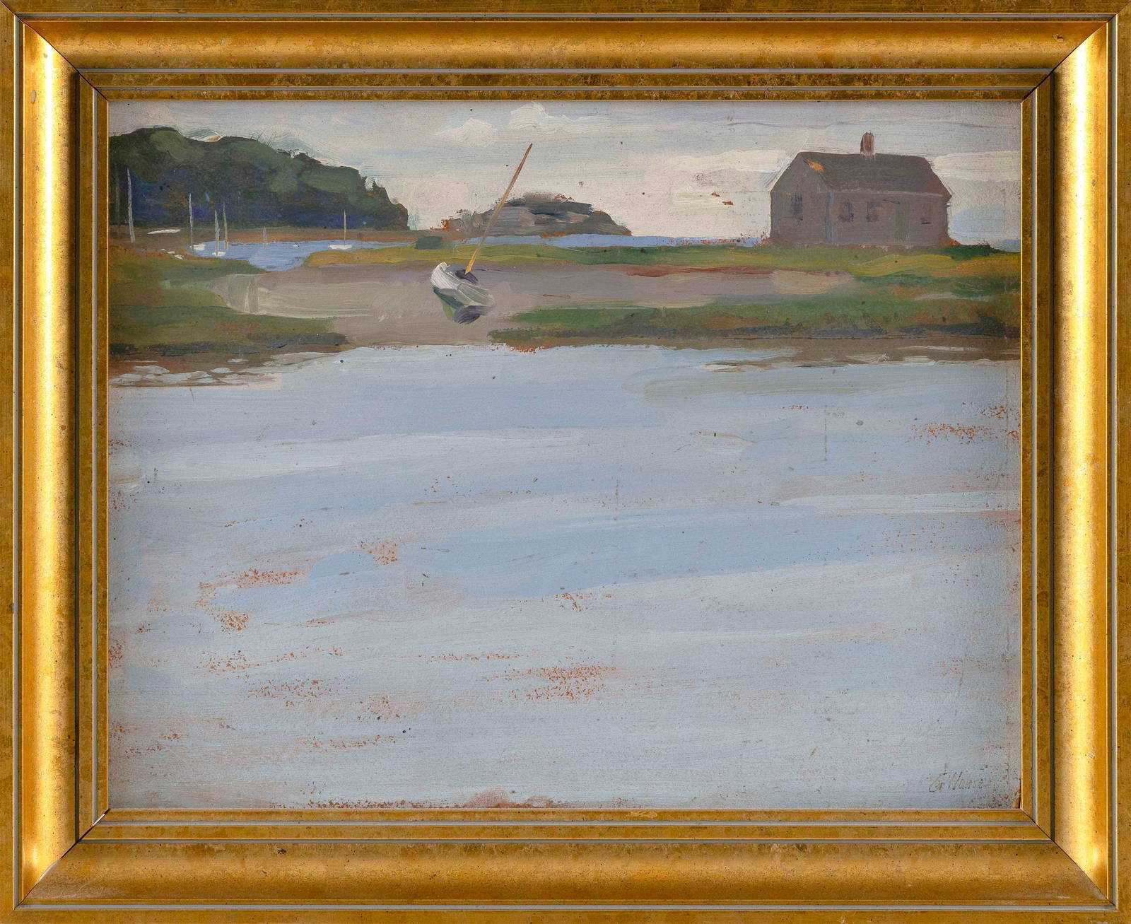Gordon Hansen (massachusetts, 1904-1972), "harbor Scene" (chatham, Cape ...