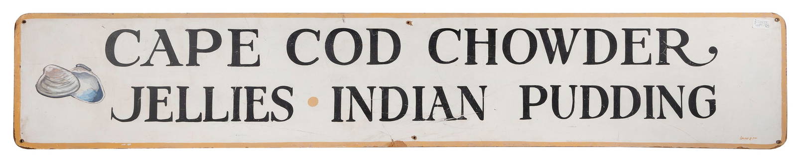 Hand-painted Sign "cape Cod Chowder ..." Mid-20th Century 14" X 72 ...