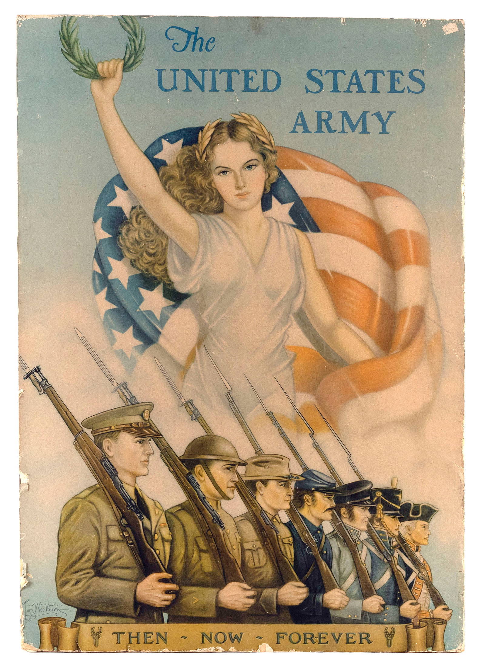 Wwii U.s Army Recruiting Poster Circa 1940 32" X 22". Auction