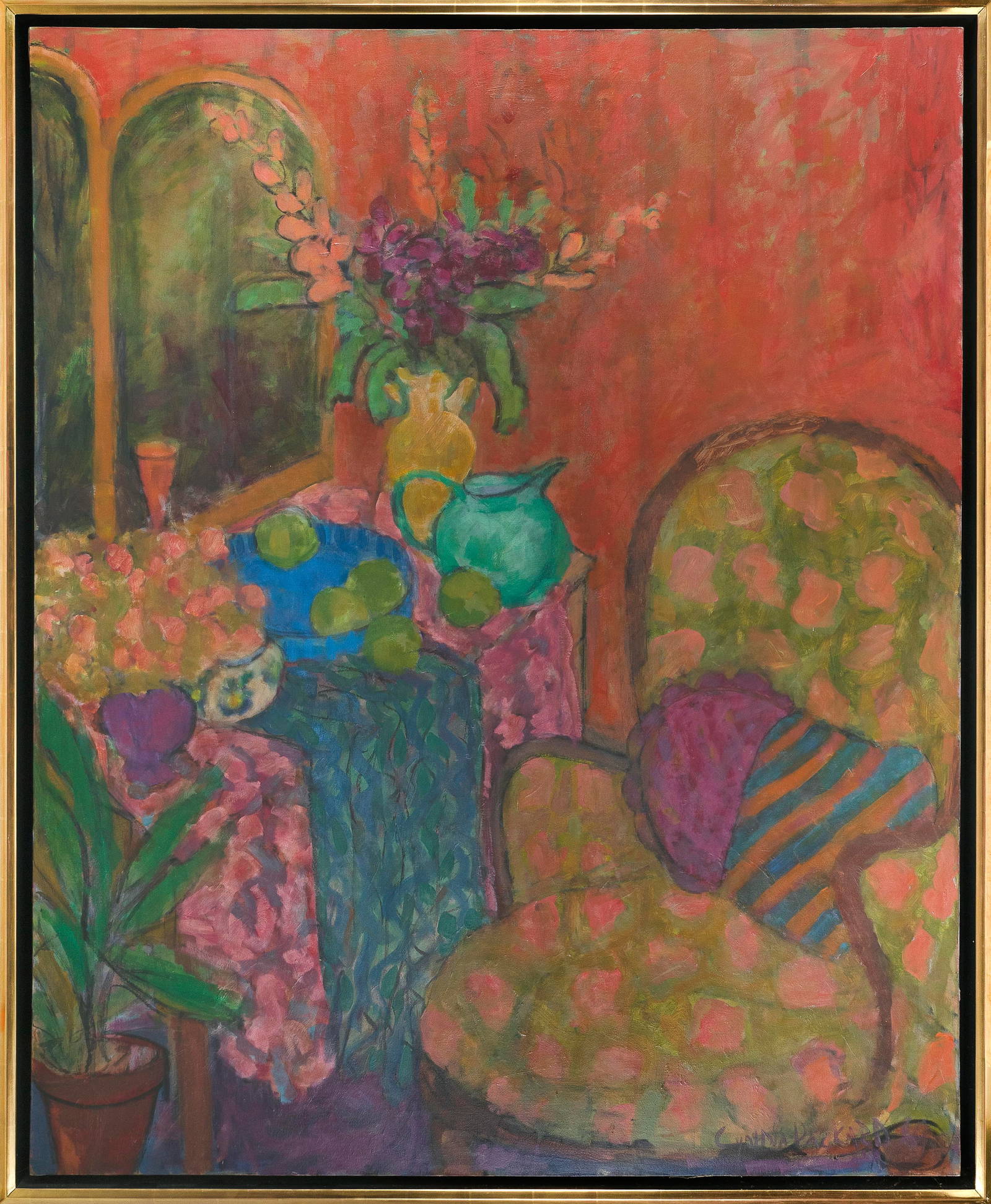 Cynthia Packard (massachusetts/florida, 1957-), Interior Scene With A ...