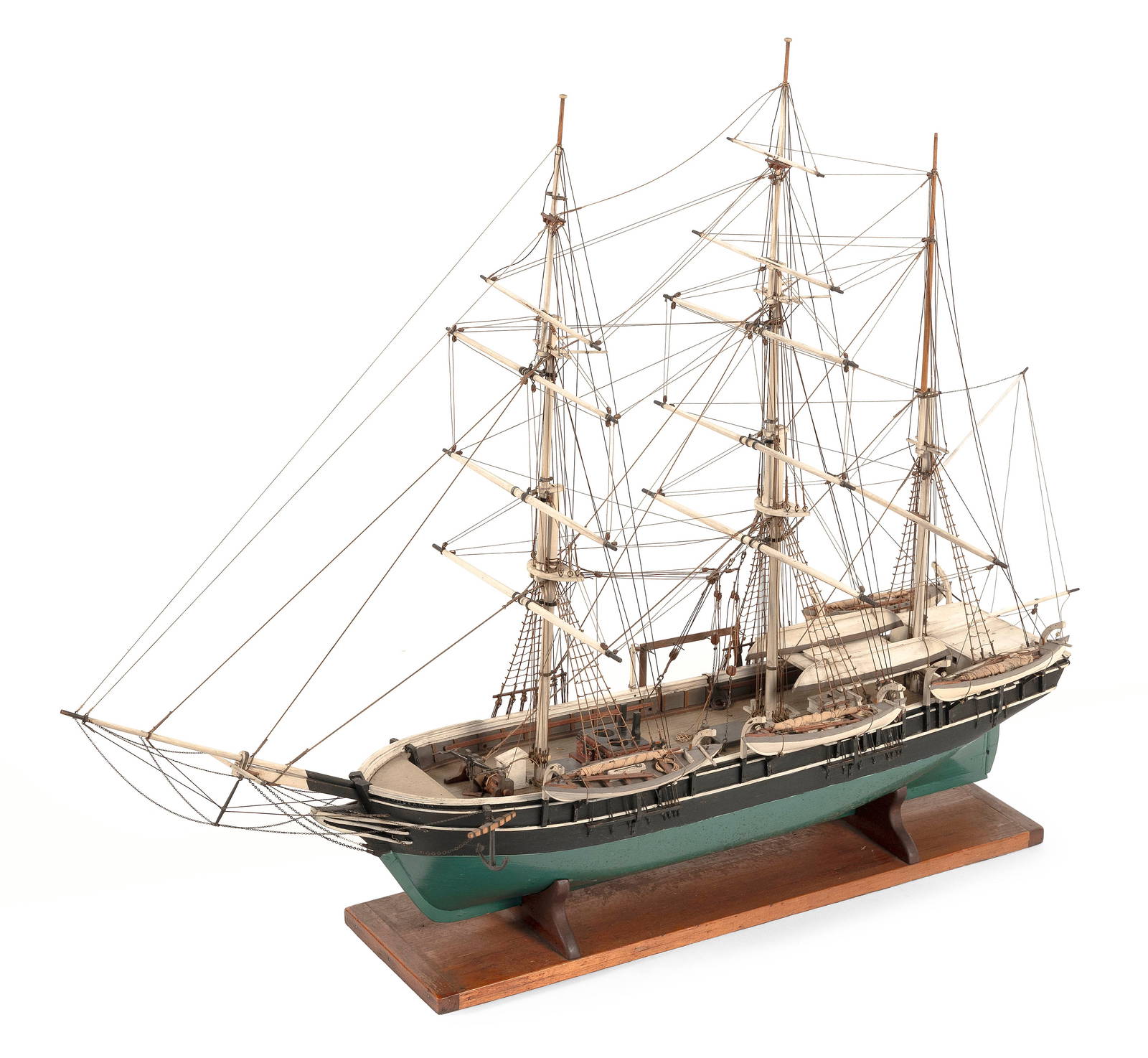 Model Of The Whaleship "sunbeam" Early 20th Century Height On Cradle 24 ...