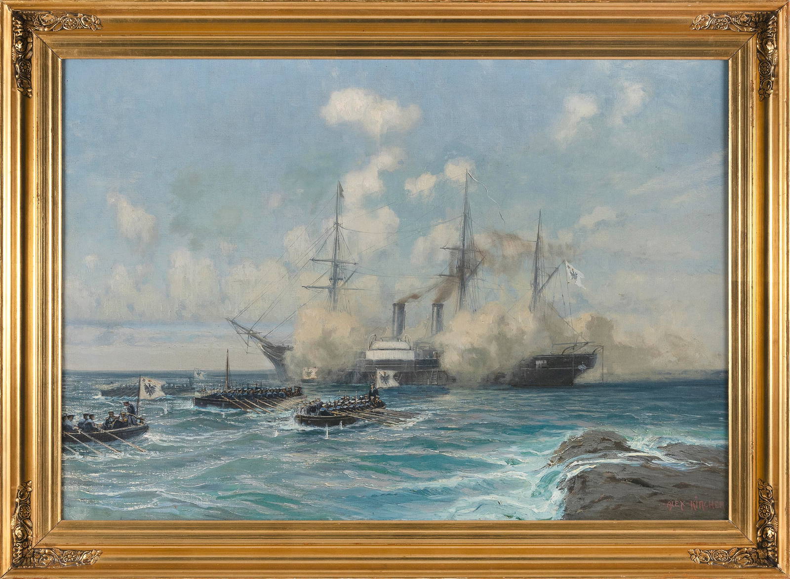 Alexander Kircher (germany/italy/austria, 1867-1939), "battle Of Tres ...