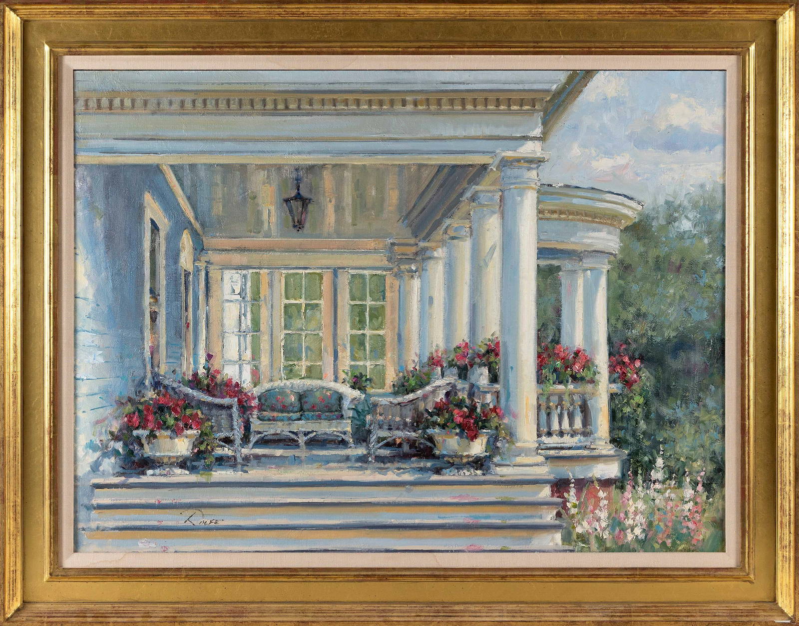 Peter Rolfe (maine/massachusetts/europe, 1942-), "perfect Porch"., Oil ...