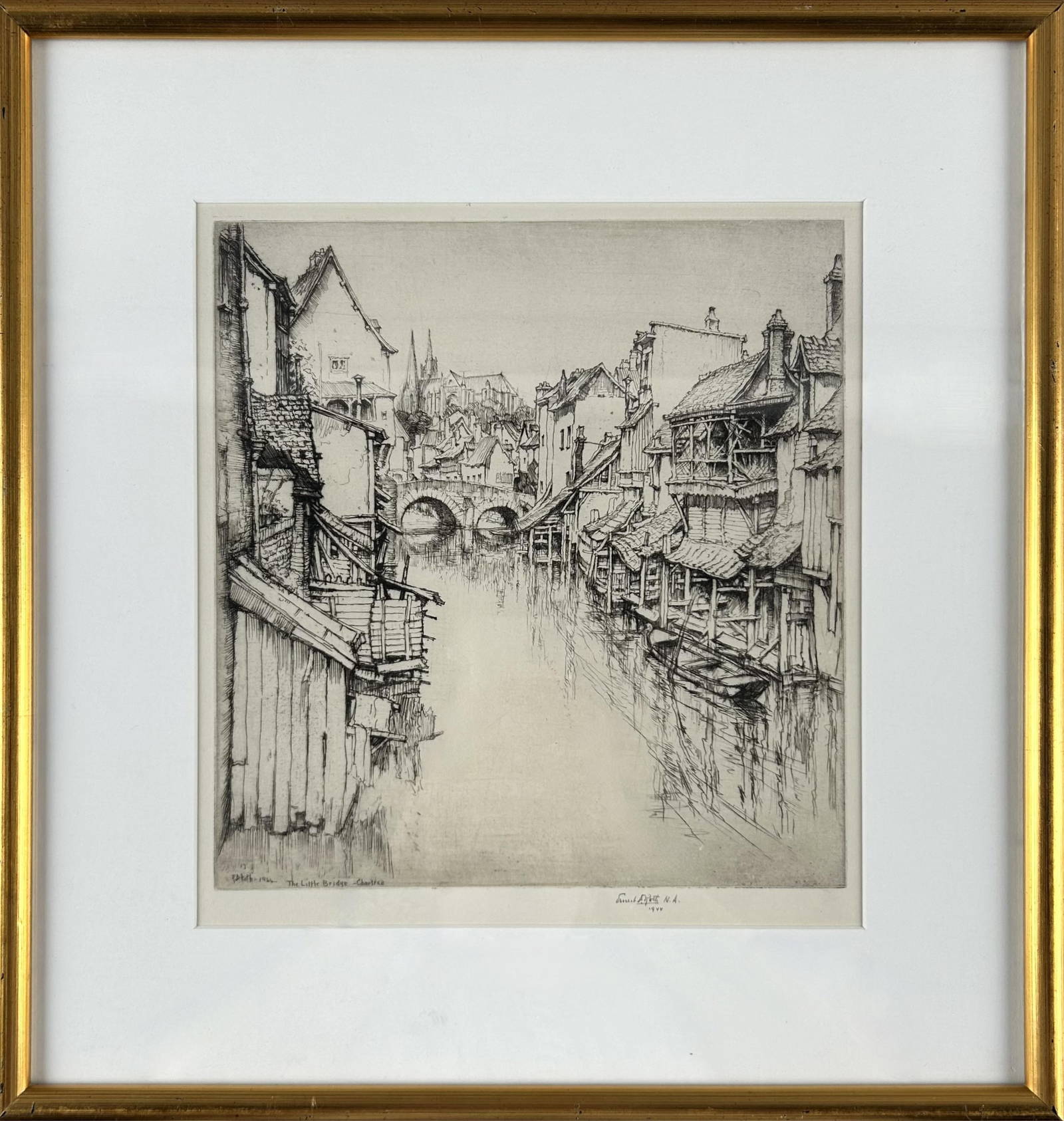 Ernest David Roth (new York, 1879-1964), "the Little Bridge, Chartres ...