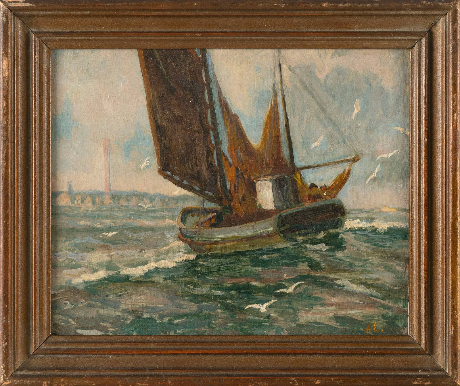 Albert Edel (massachusetts/france, 1894-1970), Fishing Boat Off The ...