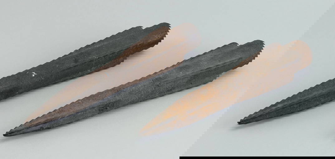 Two Cast Iron Tips For Harpoon Bombs Late 19th/early 20th Century ...