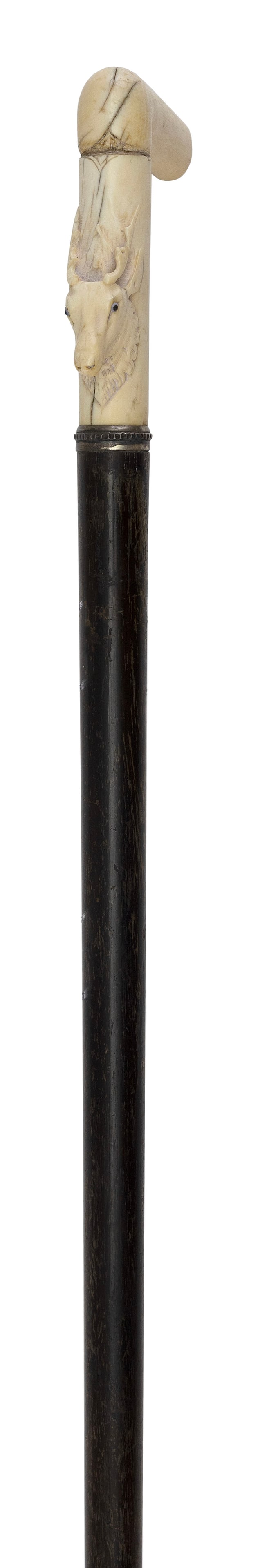 Young Elk Cane 19th/early 20th Century Length 35.5". Auction