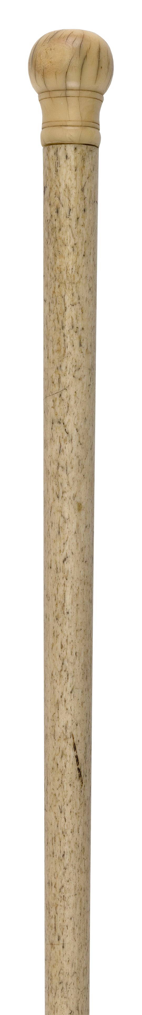 Whalebone Cane 19th Century Length 34". Auction