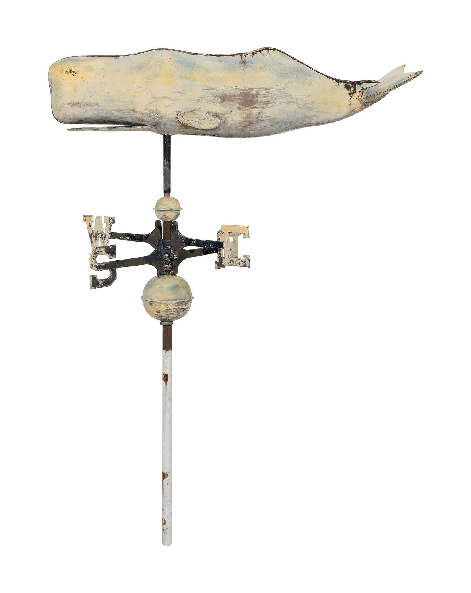Cast Metal Sperm Whale Weather Vane 20th Century Height 41". Length 29 ...
