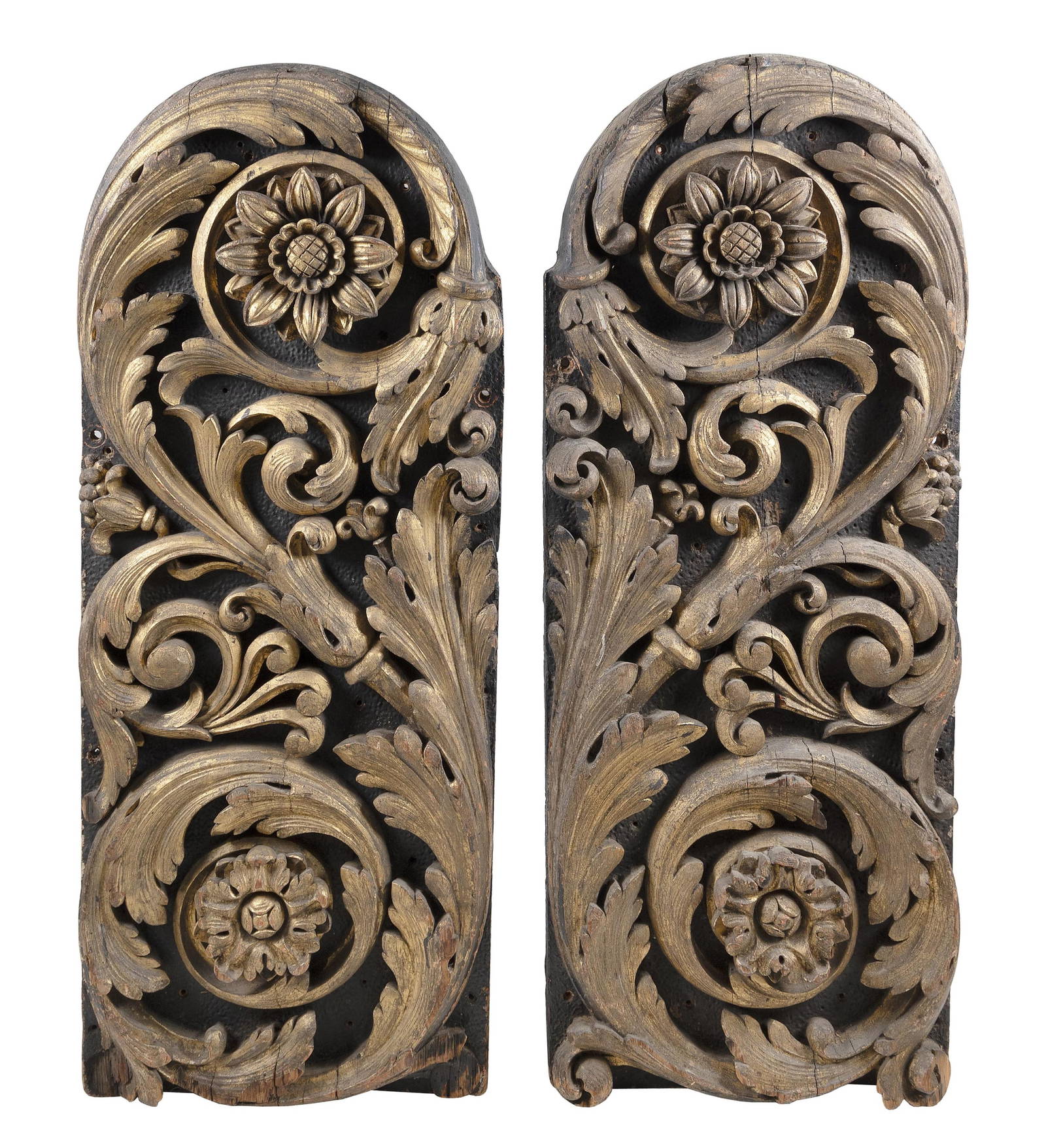 Pair Of Exceptionally Carved And Gilded Gangway Boards 19th Century ...