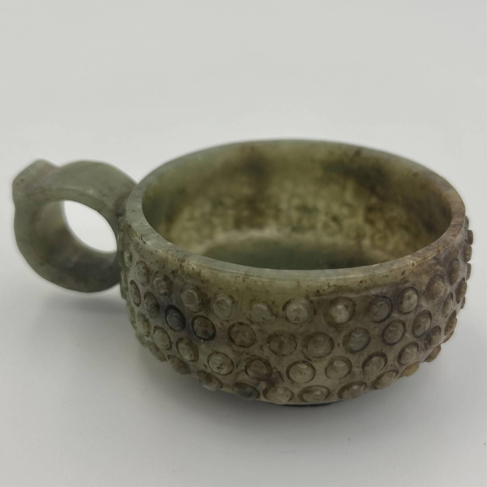 Chinese Carved Gray-green Jade Shallow Cup 19th Century Height 1.25 ...
