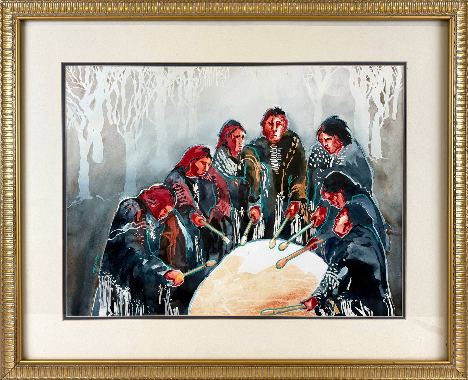 Sammye Sampsel Burrus (america, Contemporary), Drum Circle., Watercolor ...