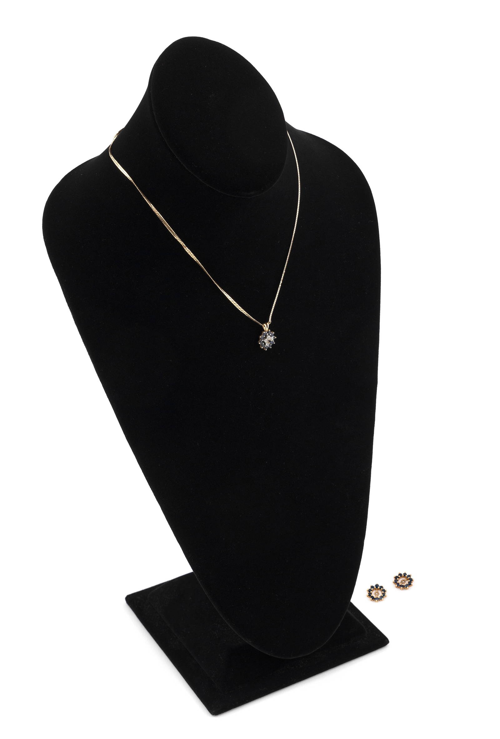 Matching 14kt Diamond And Sapphire Pendant And Pair Of Jackets Approx ...