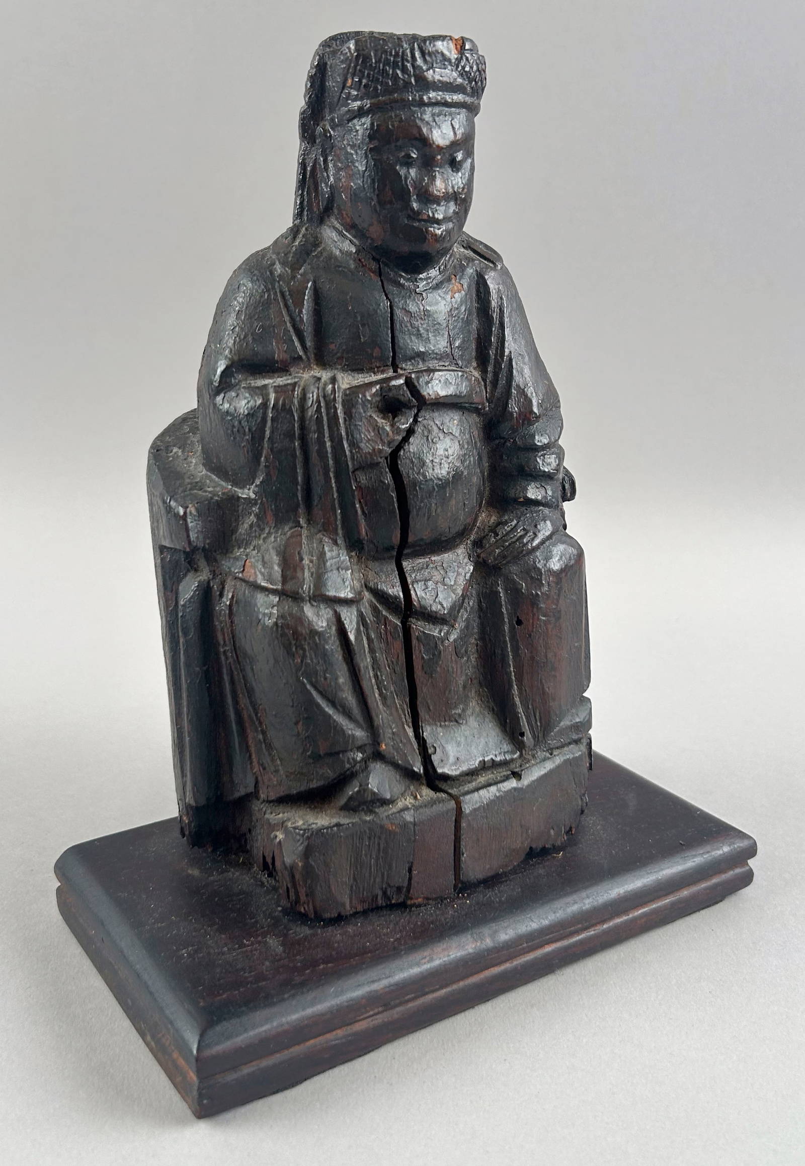 Chinese Figural Wood Carving "self Denial" 18th/19th Century Or Earlier ...