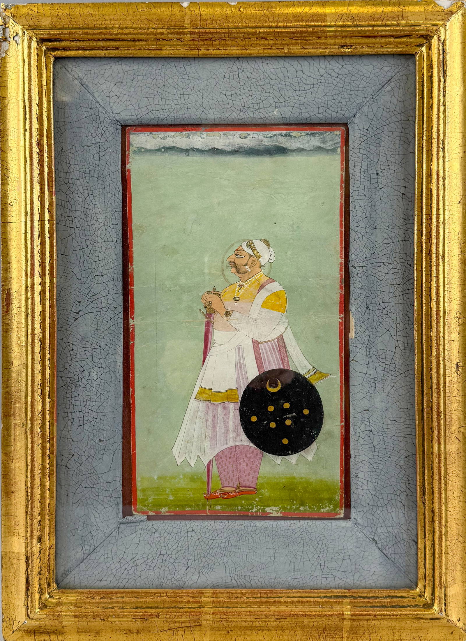 Indian School (18th Century,), "a Rajput Raja With Sword And Shield ...