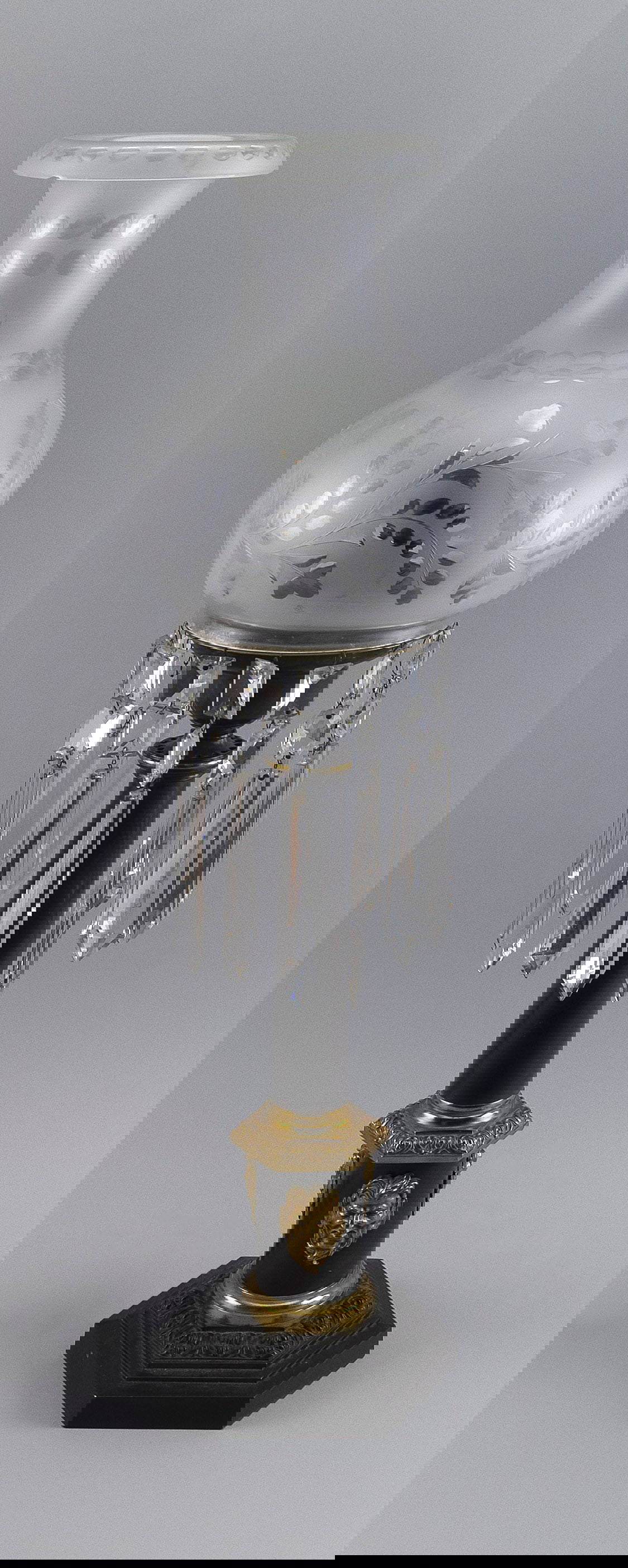 French Bronze Astral Lamp Mid-19th Century Height 29". Shade Collar ...