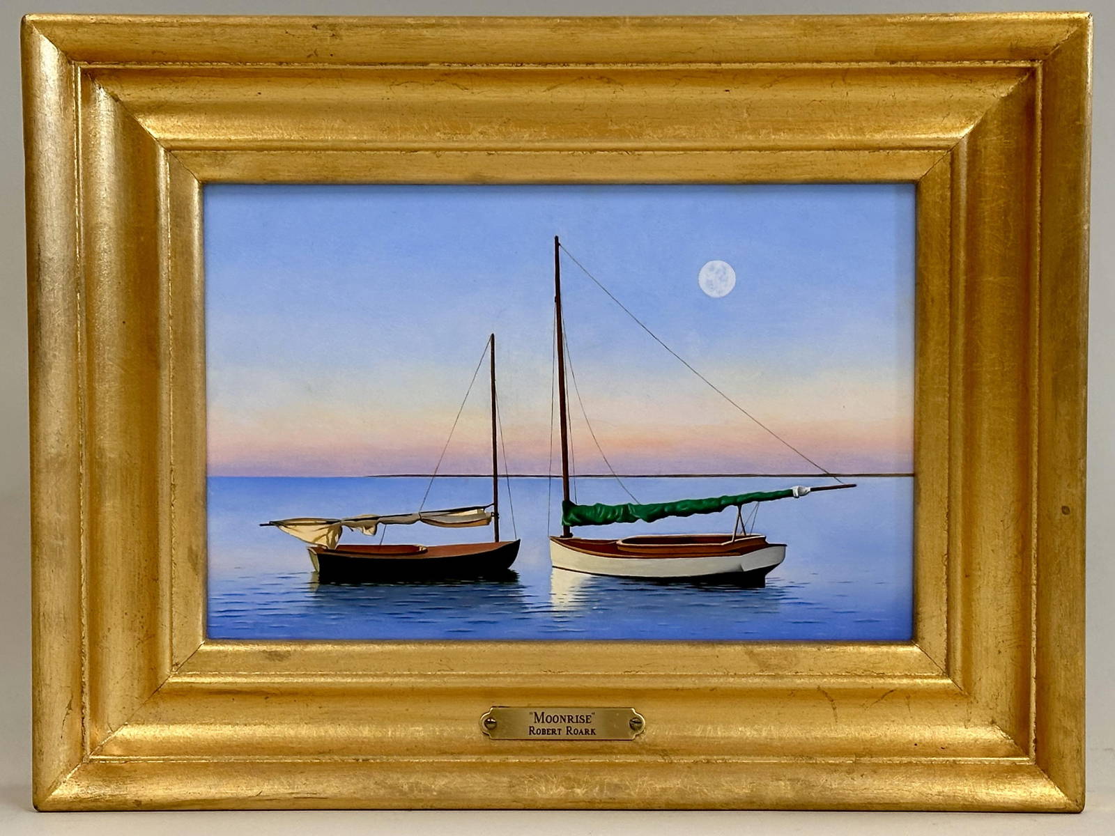 Robert K. Roark (massachusetts/new York, 1944-), Moonrise., Oil On ...