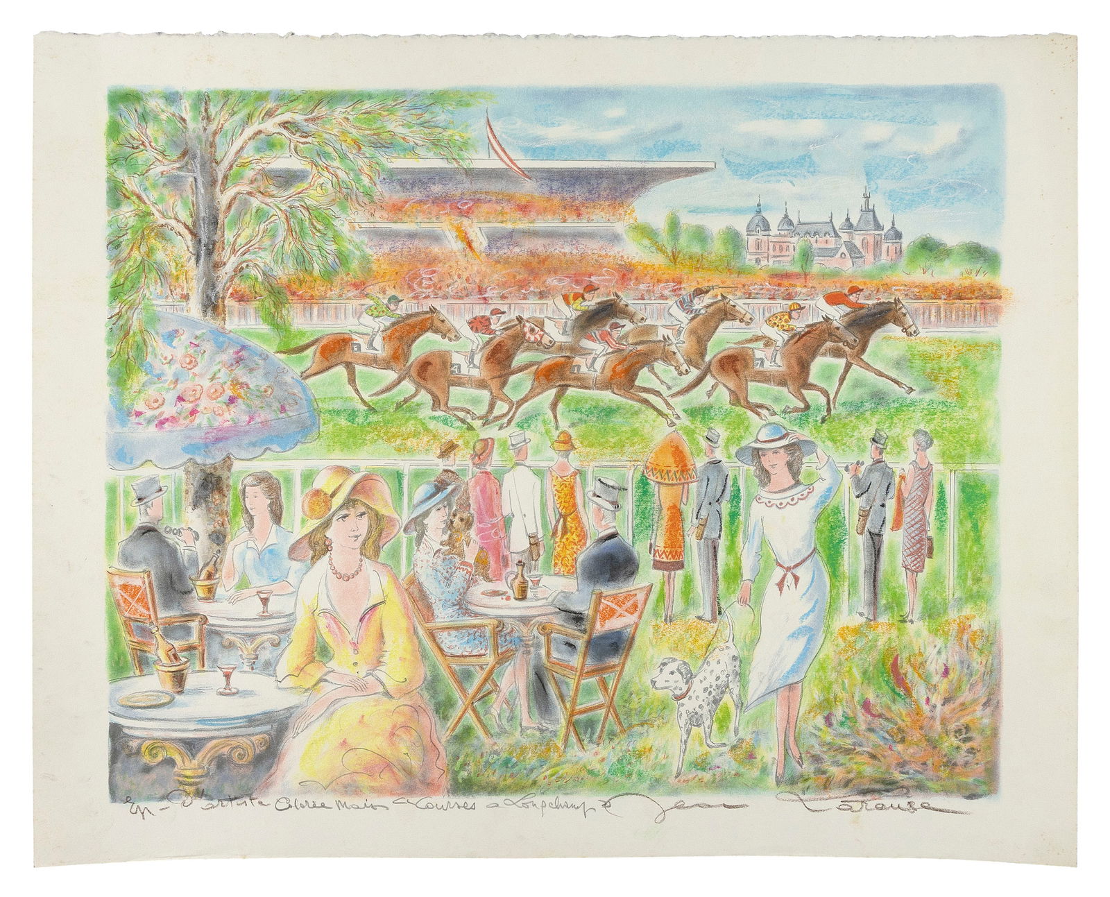 Lithograph With Extensive Hand-coloring In Pastels Depicting The Races ...