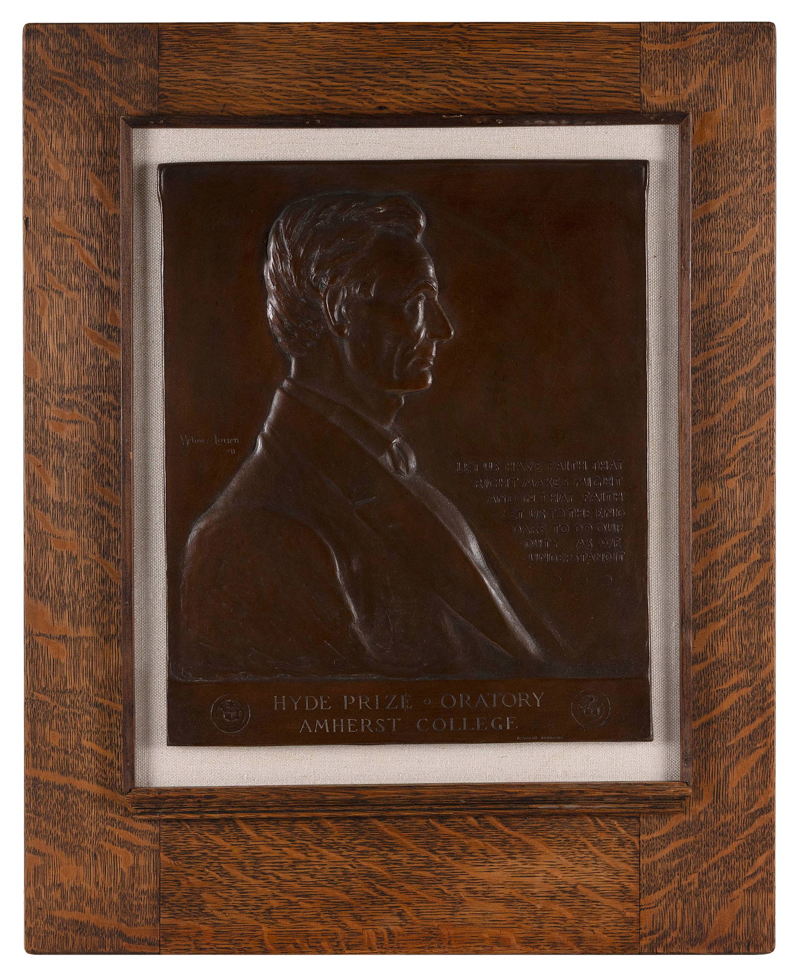 Johan Selmer-larsen (massachusetts/norway, 1876-1969), Portrait Plaque ...
