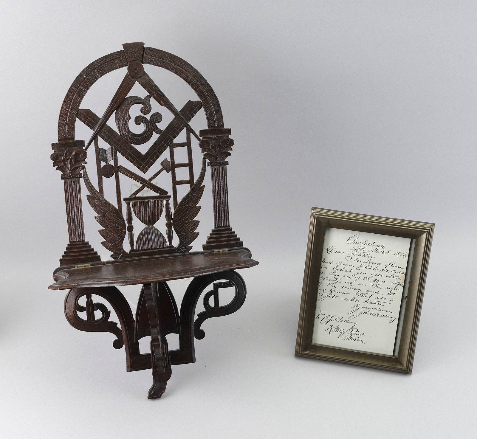 John Haley Bellamy And David A. Titcomb Workshop Masonic Whatnot Shelf ...