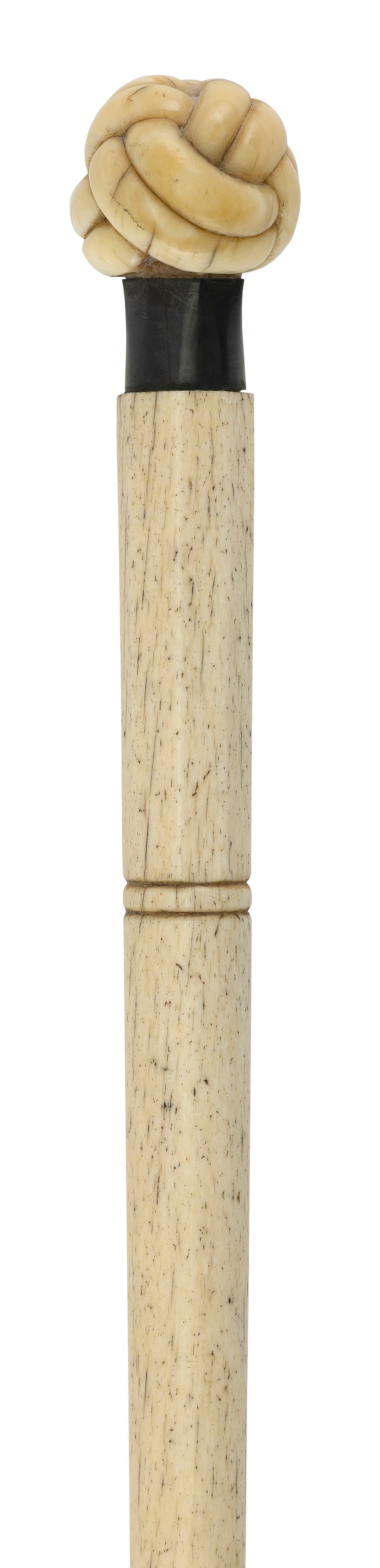 Whale Ivory And Whalebone Turk's-head Knot Cane 19th Century Length 34. ...
