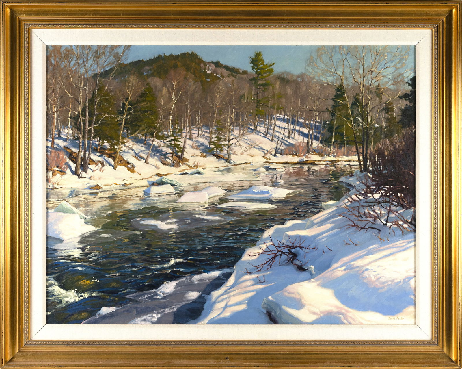 Ronal A. Parlin (maine, 1956-), Winter., Oil On Canvas, 30" X 40 ...