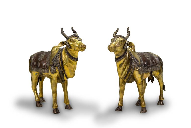 Solid Bronze Standing Nandi