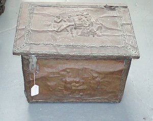 316: Victorian Copper Repousse Kindling Tinder Box