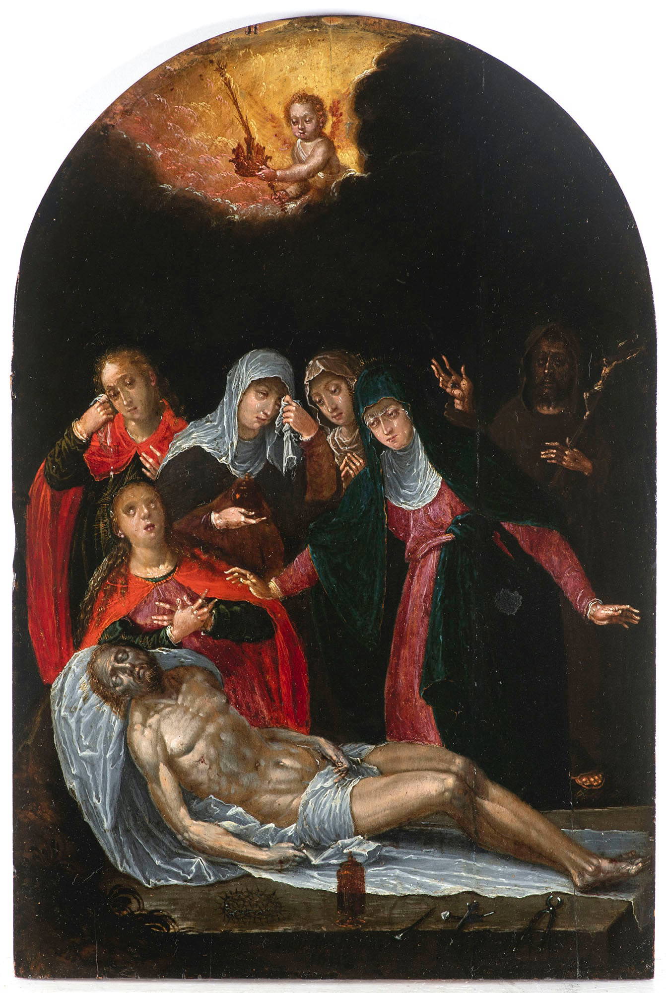 Johann Andreas Rauch (1575 - Around 1632) Lamentation Of Christ With St Francis, 1610 Auction