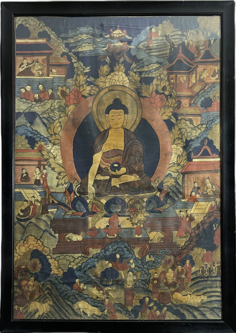 A 19th Century Tibetan Sakyamuni Thangka Auction