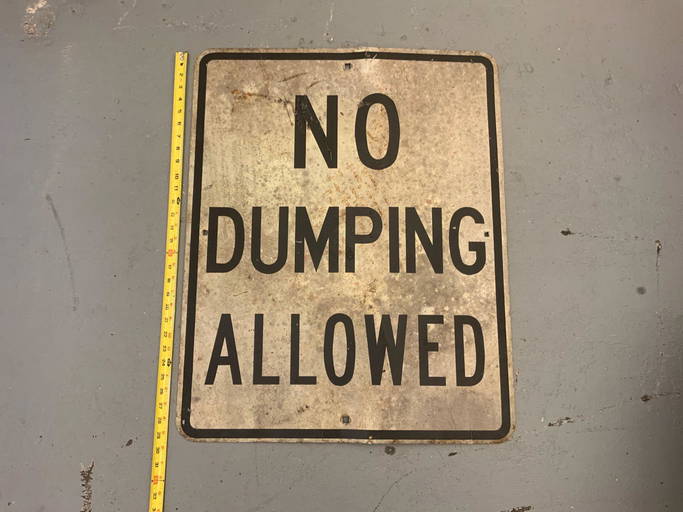 Metal No Dumping Allowed Sign