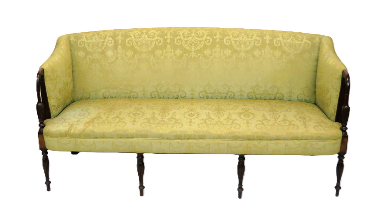 Federal Mahogany Sofa With Sheraton Reeded Legs Auction