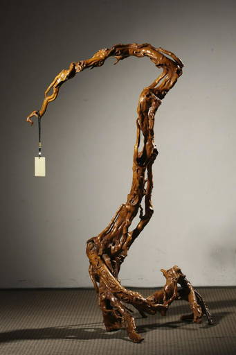 A Boxwood Tree Root Carving And Jade