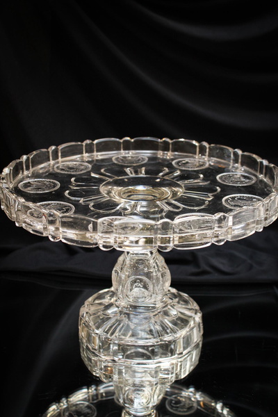 Us Eapg Coin Glass Pedestal Victorian Cake Plate