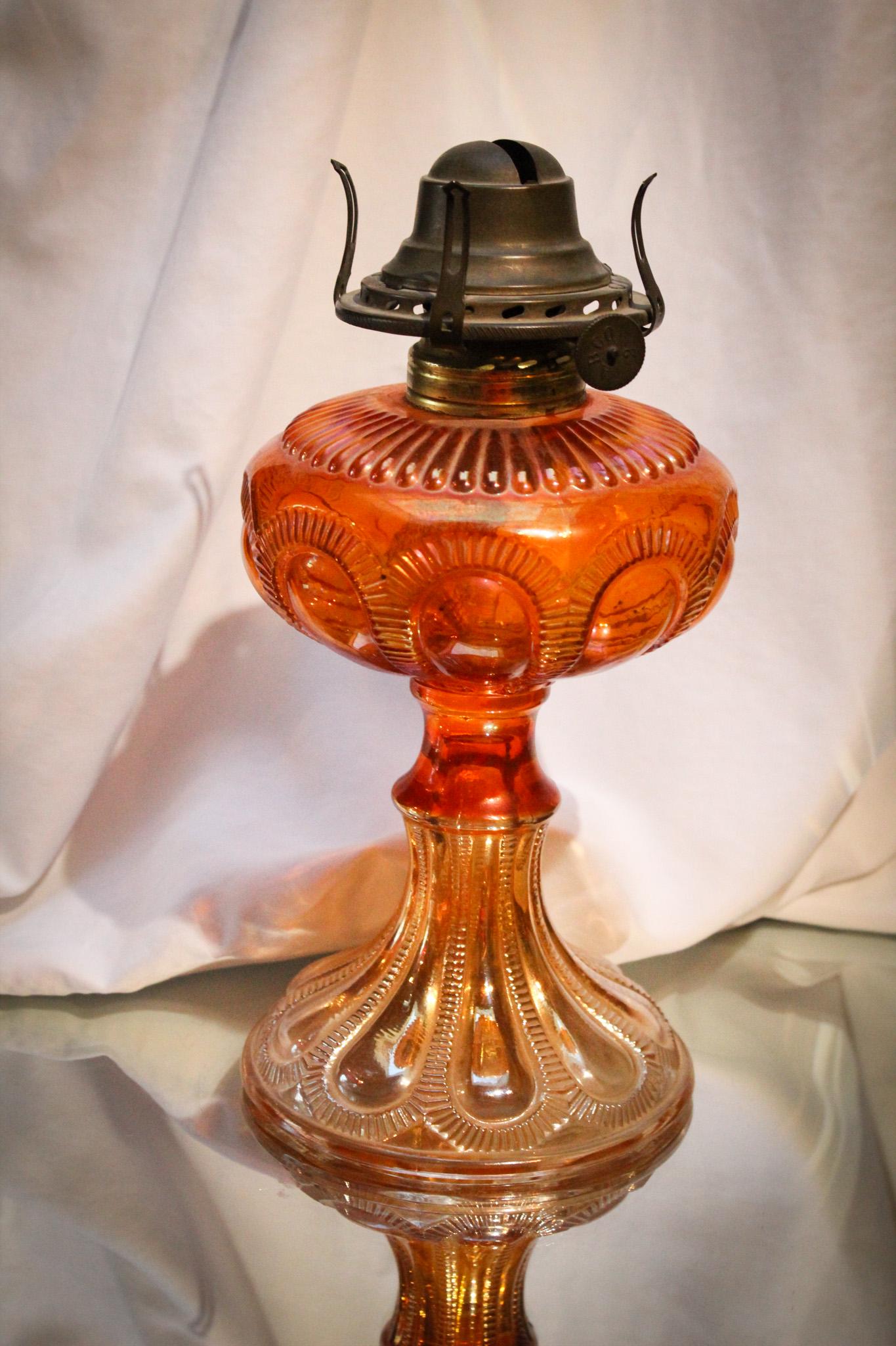 Imperial Marigold Zipper Loop Carnival Glass Oil Lamp - Dec 10, 2022 ...