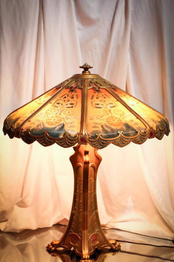 Incredible Art Deco Original Reverse Painted Panel Table lamp - Dec 11 ...