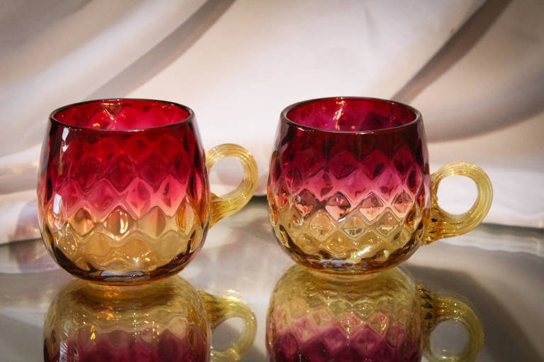 2 pc Lot Victorian Amberina Punch Cups - Dec 11, 2022 | Magnum Auctions ...
