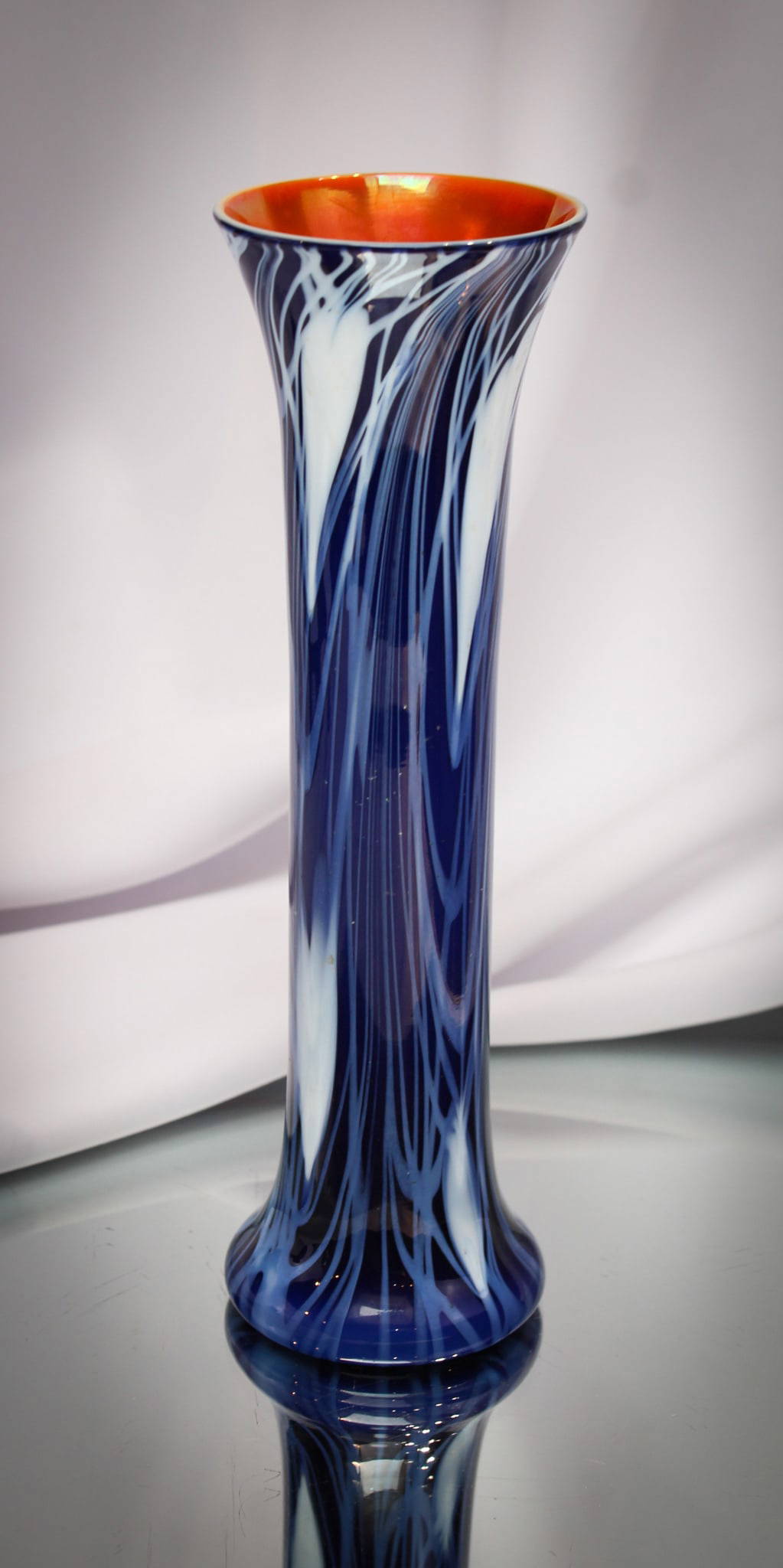 Imperial Freehand Glass Lead Lustre Cobalt Heart And Vine Vase Auction
