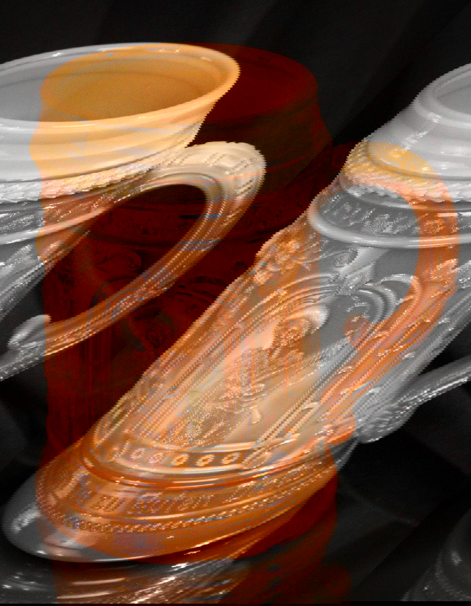 Greentown Chocolate Glass Drinking Scene Mug Auction