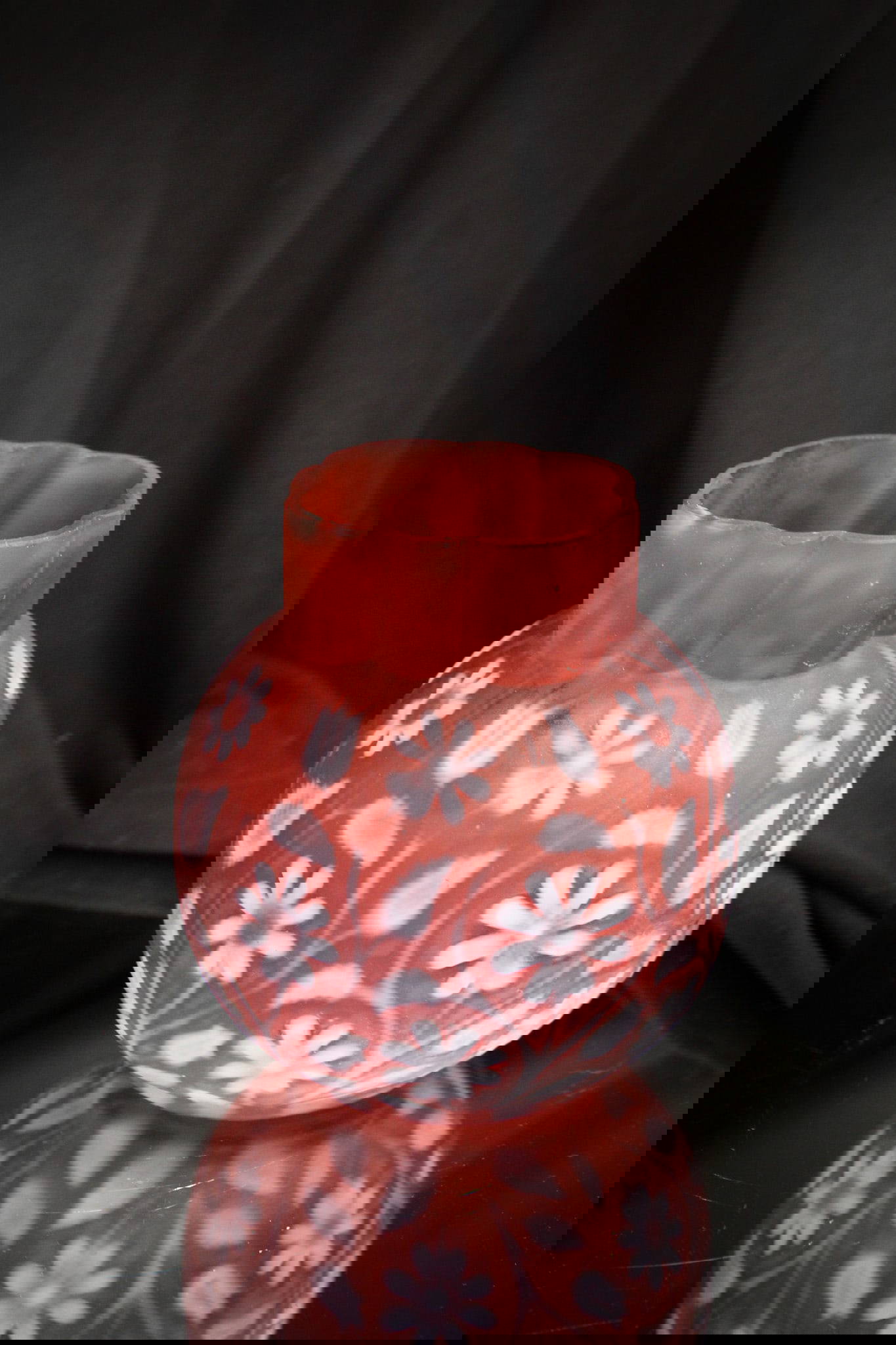 Findlay Floradine Victorian Cranberry Opalescent Spooner Auction