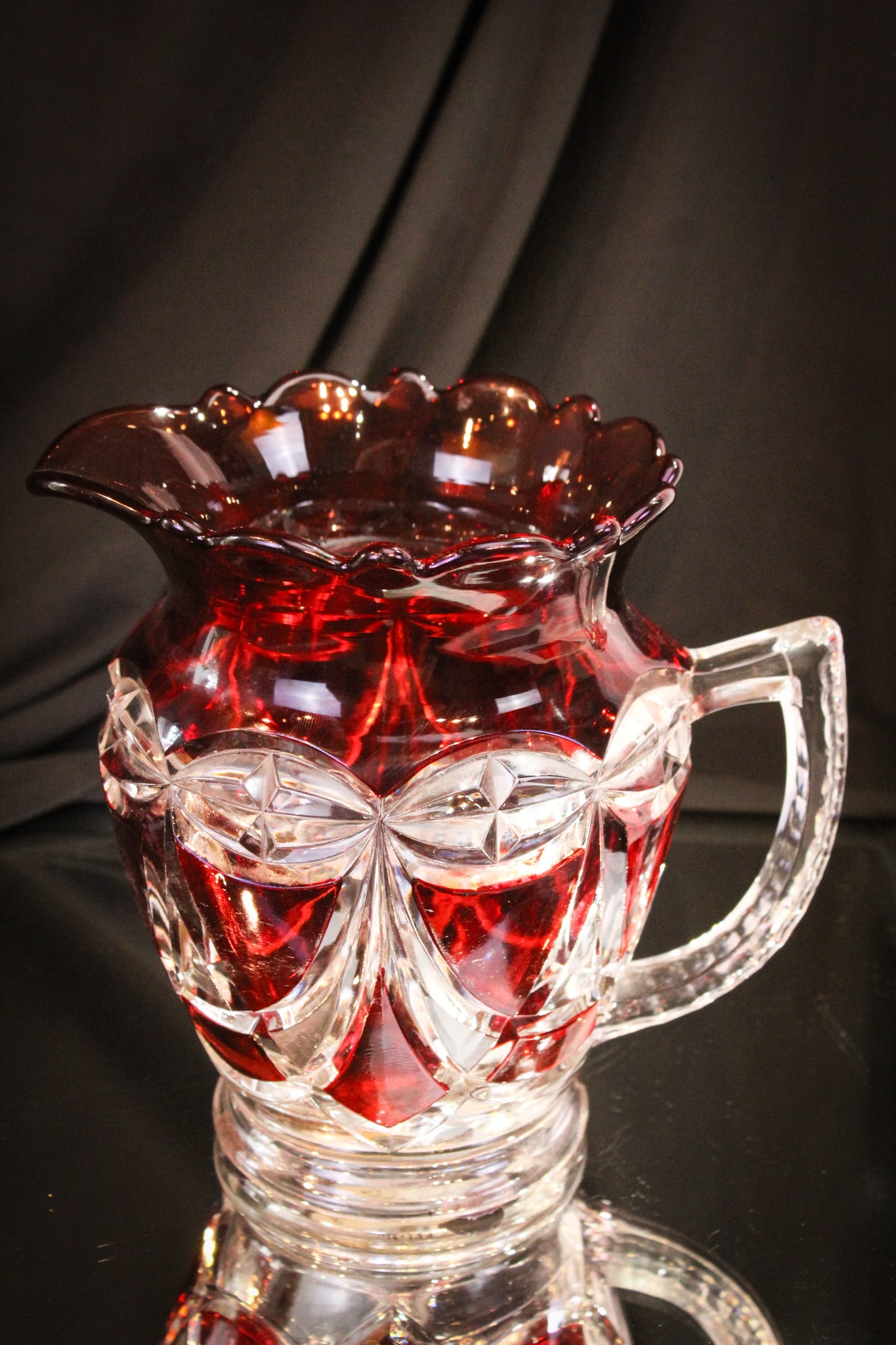 Riverside Victorian Ruby Stained Victorian Glass Pitcher Auction